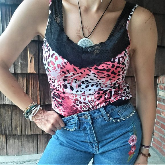 Cache | Tops | Pink Black Avril Lavigne Style Punk Emo Y2k Cache Silky ...